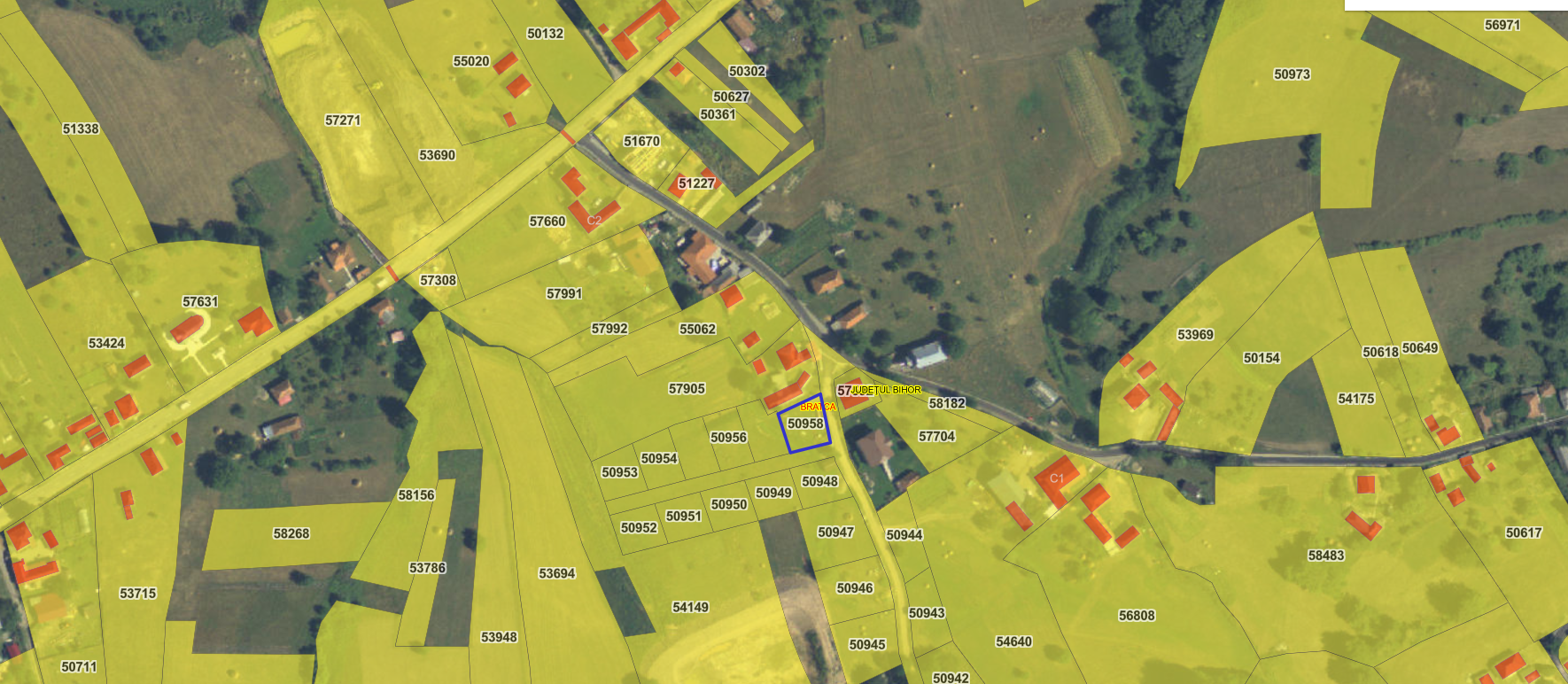 Teren intravilan 452 mp (cota ¾ din ½), Bratca – Sat Damiș, Bihor, Bratca